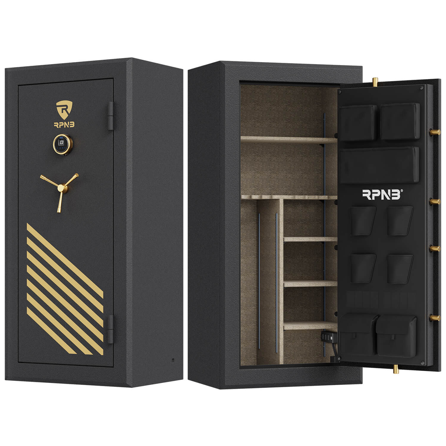 30 Gun Large Fireproof Biometric Fingerprint Long Gun Safe for Pistols ...