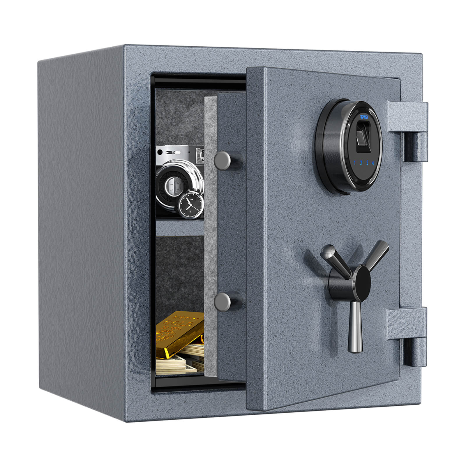 Grey Deluxe Fireproof Safe with Smart Touchscreen Keypad, Perfect for ...