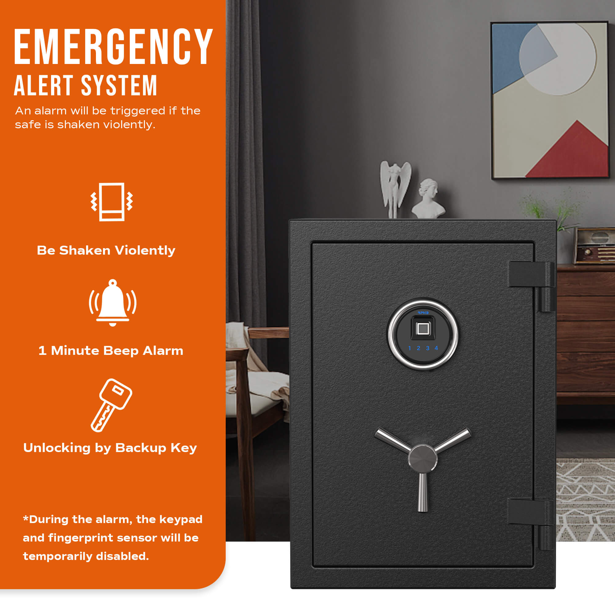 High Capacity Digital Fireproof Safe with Adjustable Shelf for Money ...