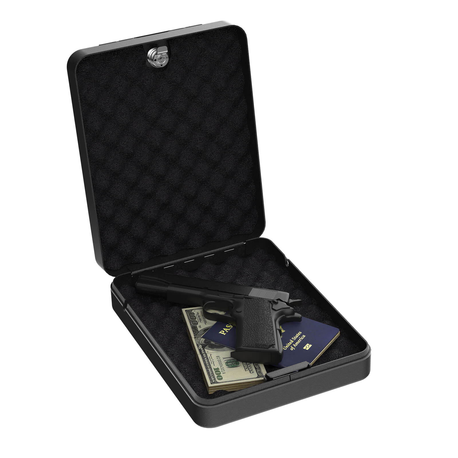 RPNB Steel Gun Safe With Security Cable-Portable Metal Pistol Safe
